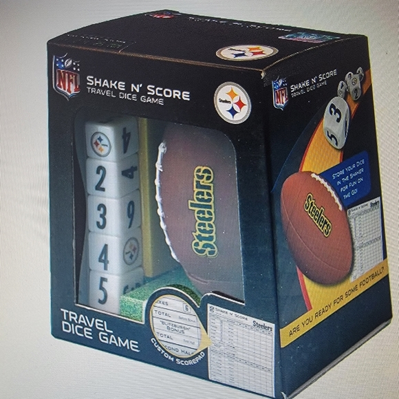 Games | New In Box Nfl Pittsburgh Steelers Shake N Score Travel Dice ...